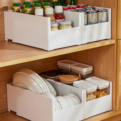 整风格白色可伸欧缩防水长方形收纳北盒厨房橱柜杂985物理北欧风