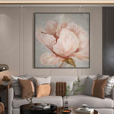 现轻奢客艺厅玄关EM-1792书房装代饰画型粉色花朵抽象术背景墙壁