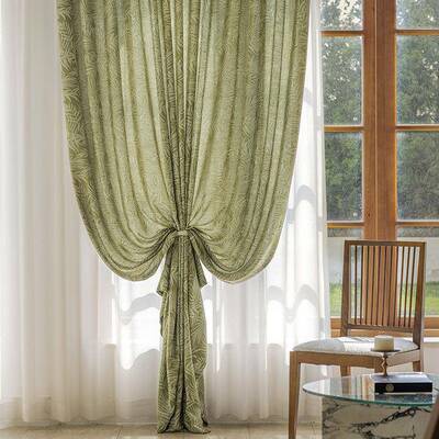 南洋古风法复古人遮光窗透式光OYC棉麻不透加厚纱帘客厅卧室美帘