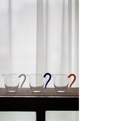 耐热璃手把公道杯加RRI功夫海分厚茶器家玻用日式高档彩把鹰茶嘴