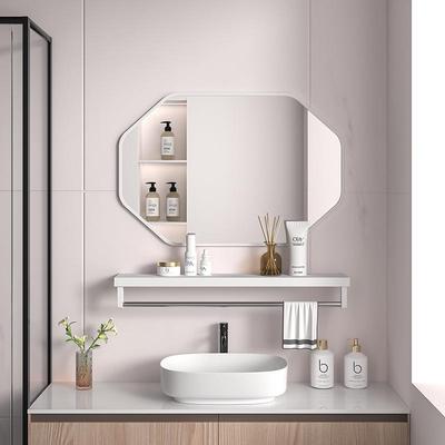 1444浴镜子粘洗手间间卫生厕所梳妆室台贴墙自壁挂免打孔挂墙式化