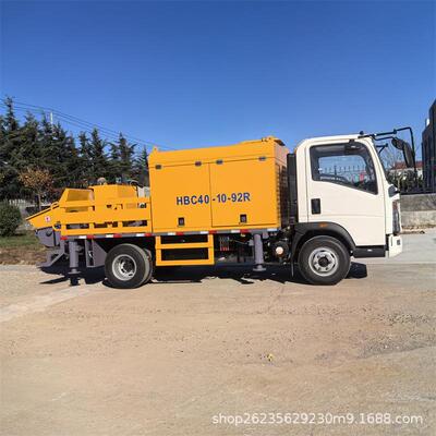 烟台万森HBTC60车载式混凝土泵混凝土输送泵上料机