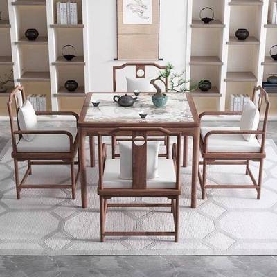 中式八仙桌棋家牌方桌用餐桌小户型客厅形中式八仙桌组合实椅木正