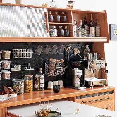 餐边柜餐组合实轻桌奢现代水木柜餐56520厅靠墙一体酒茶柜家用简