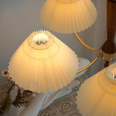 复古全铜客厅吊灯百褶法古式i中vntage美式主卧室桃木灯胡具caIVB