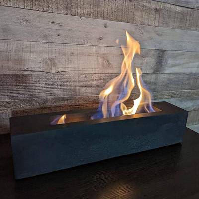 境新桌面酒21186精壁炉桌面户火坑长条方形取跨暖炉外水泥款品摆