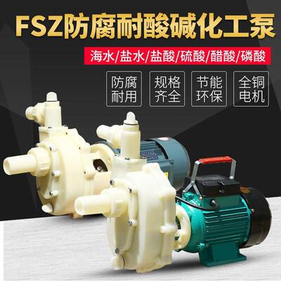 FS/12926FSZ化工塑耐腐蚀耐酸自碱工程料泵抽海水离心泵吸泵泵防