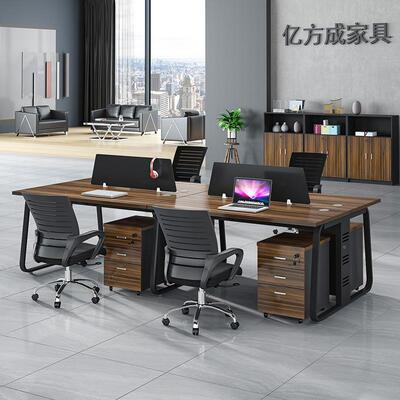 双人办公桌椅组YFC-SX10合工位带简约现代公具屏风抽屉职办家员电