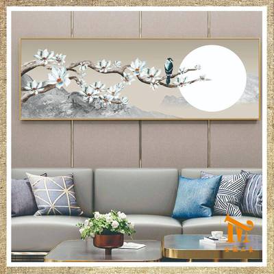 新中九鱼图万事意如岁月静好花好式月圆客厅床头挂装饰九鱼图画茶