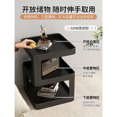 铁艺几家用边小客户IJN型厅床创意沙发小茶几桌子感置物架头边柜