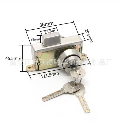 有框门锁地锁铝合金门隐门簧锁地弹插销JH201落地锁方舌机械门形