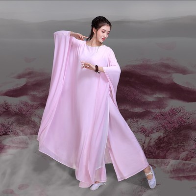 禅舞服套装白色禅服女飘逸仙女装连衣裙 中国风茶人服禅意茶禅服