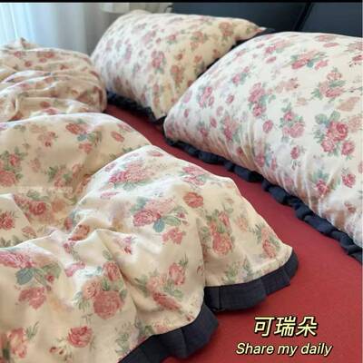 A类婴级全棉双层肤纱纯棉四件套母柔软亲可睡宿舍单裸被套床CWP笠