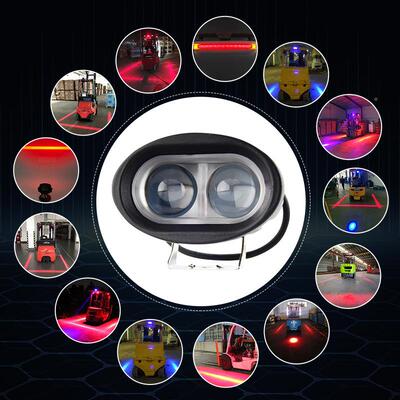 20W叉车安边全警示一灯led作字直线红蓝光叉车警示灯倒车区域工界
