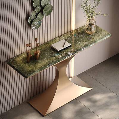 现代简约岩入板玄关家用玄关台别墅户桌对门轻奢VKG高档条案端正