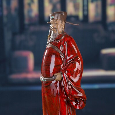 美吔 陶瓷中式家居饰品书房博古架电视柜装饰品包拯包青天包公