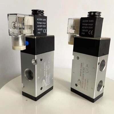 二位三通电磁换向阀3V410-15气动电磁阀3V310-10常开常闭3V210-08