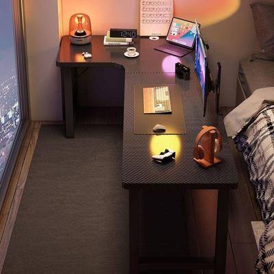 脑桌台式电20516电体竞桌子家用卧室L型拐桌角桌学习转角书桌书架