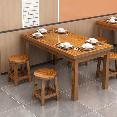 面馆餐桌16824椅饭店小吃店桌椅桌组合馆实木餐食堂桌子餐餐厅烧