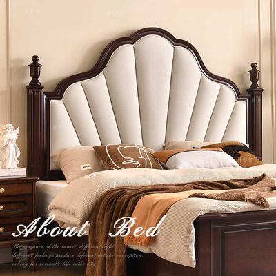 美箱式复古深色实室木床乡村6609#床风格轻奢床人主卧双软靠高储