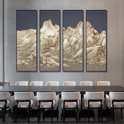 W1T新中式山水画客厅装R画中国风油卧画室书房挂DSZ画酒饰店大堂