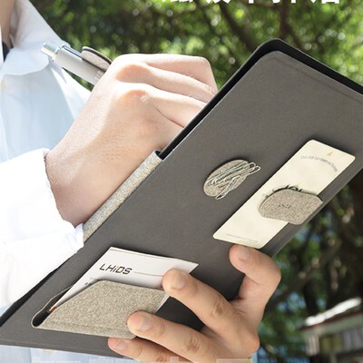 lhids磁吸笔记本办公收纳A5本子简约皮面记事本DIY组合轻量活页本