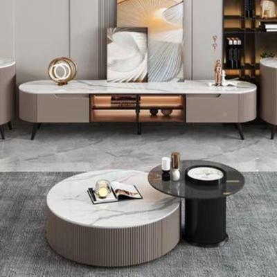 岩板10375茶几现代轻小型户简约客厅家用大小圆形意式茶电视柜几