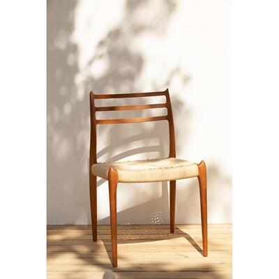 Moller椅复古原木设计复刻藤编椅休闲椅北欧简约实木书桌椅