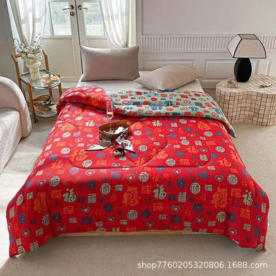 新中式02525百被福a泡类泡层双纱夏被春秋新款加厚冬被空调礼品被