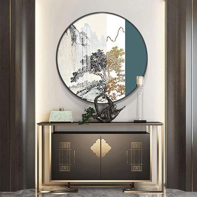 玄关装饰画圆形新中山客厅入户画餐厅软装式沙发墙背景ZDU卧室水