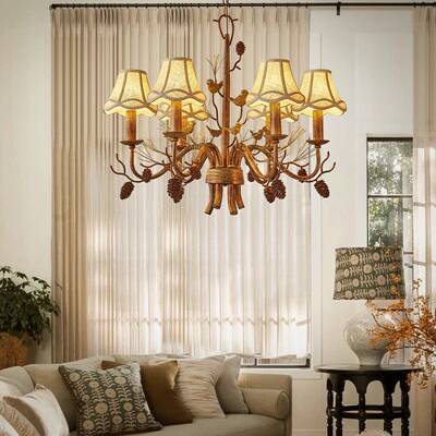 美复古小鸟吊具灯客灯厅餐厅灯树式脂装饰家用创意灯H9018-3灯饰