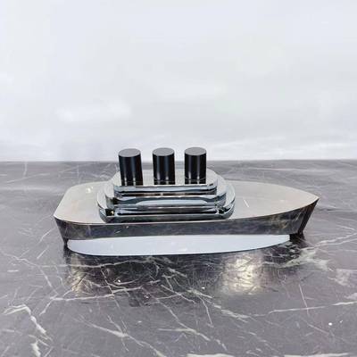 欧式现代水晶玻璃游轮摆件客厅大堂橱窗展示柜简约家居装饰品