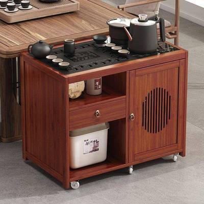 移动茶桌型家用小茶台烧水一体茶水柜茶车竹功小夫茶具LAK装楠茶
