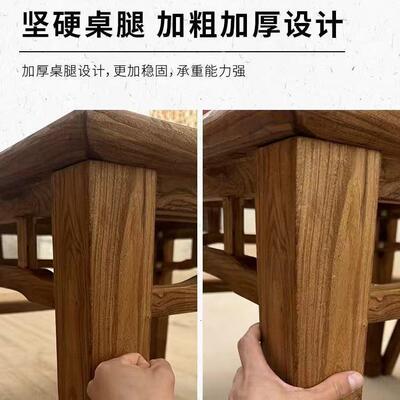 老榆木八仙桌老正形实木仿古中式桌式农村传统桌76906子客餐厅方