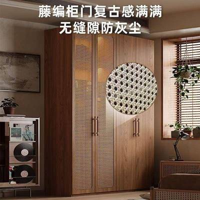 新款家顶用卧室古纳现代简约一门到藤编平开门衣柜储物86777收中
