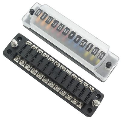 2路带汽车保险丝盒单排直插片保险丝座正负极12路条车用保1险JIL