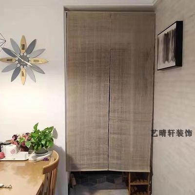 门帘隔断帘F955TJT7免打洞光简易安装夏布帘透帘帘挡帘玄关隔断透