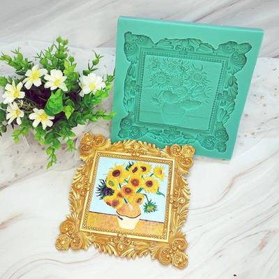 梵F1477HK高向日葵雕油硅胶模具工diy滴浮胶手香薰石膏翻糖画摆件