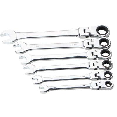 活件动头棘扳手6套塑架套装精抛8光CRV7轮2齿10636°摇头双用