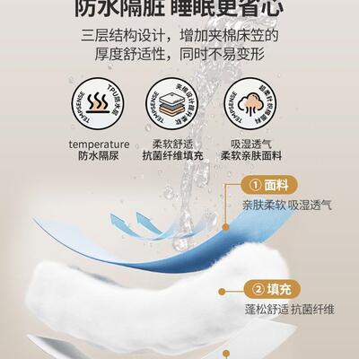防隔尿护垫家床用床垫软垫席梦思HCF水保单护罩纯色床单人床铺垫