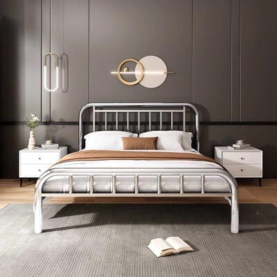 新型加厚04不936锈钢床架.2/11.51/.8米卧室防锈环保多功能单双人