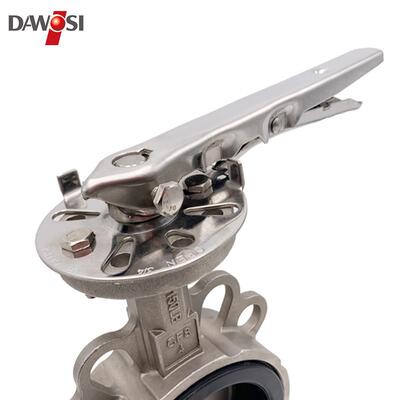 304不锈钢直手柄对夹蝶阀DN40877-300软密封蚀蝶阀耐腐厂家供