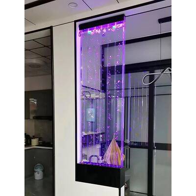 新款卫CLT生干分离半间墙幕屏风隔断水玄湿关水幕墙隔断网红隔断