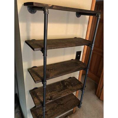 工业风水管置多物架层货铁架书纳架支架装饰架VEH艺收架复古储物