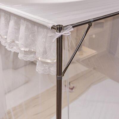 家用单门1.5蚊帐密双人蚊帐卧加室1.8不钢ZAS锈支架厚加1.2米床