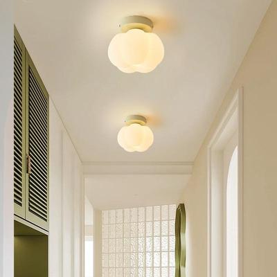 奶油风过代道灯现简约廊户玄关灯入阳台衣帽间原木82460南走瓜灯