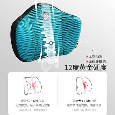 汽车靠枕头枕腰靠冰丝垫37201靠垫背靠背腰腰枕透车用车载垫颈枕