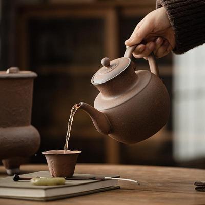 老岩泥温茶炉围炉煮茶复壶粗45342陶泡茶提梁蜡烛加古热底壶座家