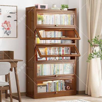 靠墙用落地带透明PIY柜门简多功能书全封闭置物家架非实木防尘易