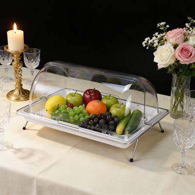 果分格密胺水带透盘明盖长形甜品点心凉菜盘密胺RXK托盘展示方盘